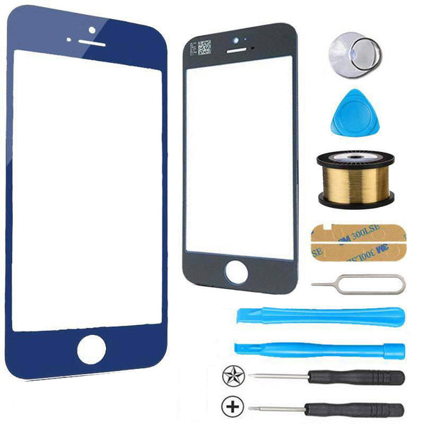 iPhone 5s 5c 5 Glass Screen Replacement Premium Repair Kit - Dark Blue ...